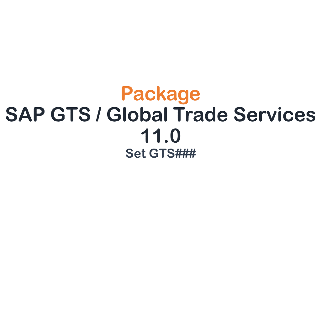 Paquete SAP GTS 11.0 / Global Trade Services