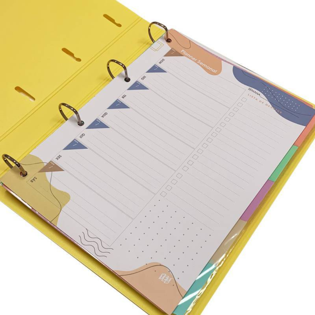 Fichário Argolado A4 Amarelo YES - Themena Paperwork