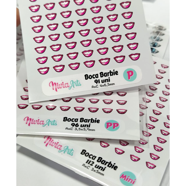 Apliques Resinado Boca Barbie APL - Nivia Arts