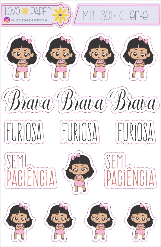 Mini Modelo 301 - Estou brava - Love Paper Store