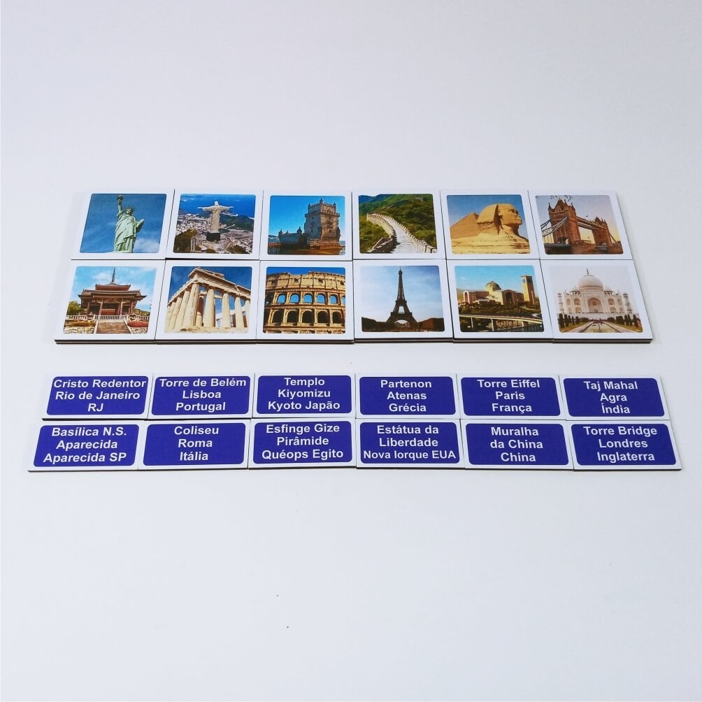 Jogo da Memória Sênior Lugares do Mundo 36 pçs Mundo Lúdico