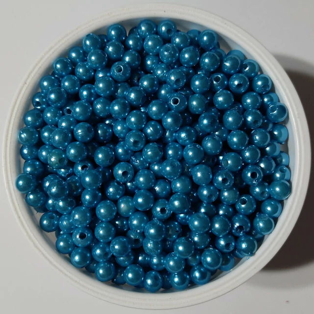 Perla Plastica 6mm Turquesa - Entre Hilos y Cuentas