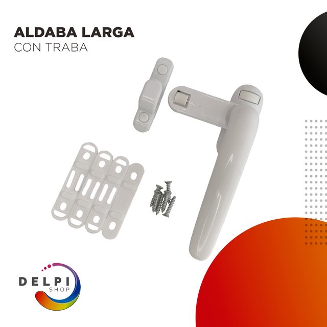 Falleba Aldaba Para Ventana Abrir Aluminio 10 unidades Con Traba Larga