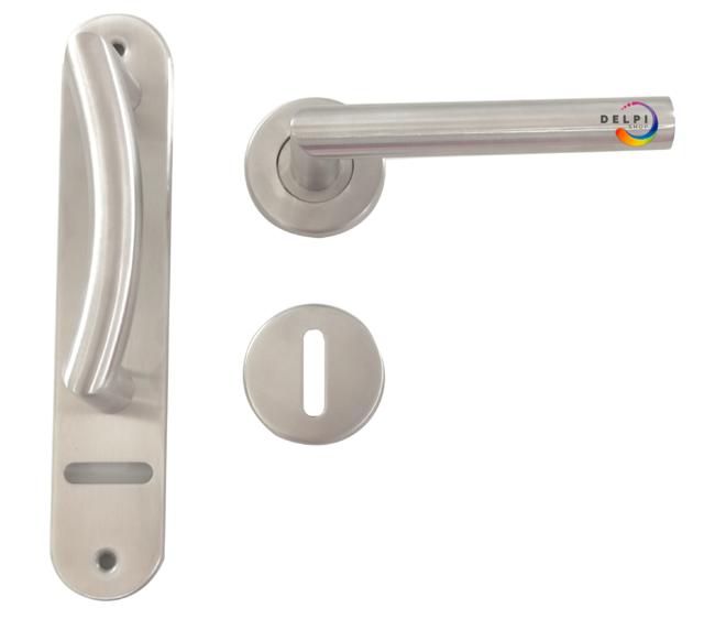 Manijon para puerta de frente Acero Inoxidable con medida Media Manija