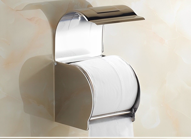 Porta Rollos Papel Higienico Tapa Acero Inoxidable 2 Unidad baño semi