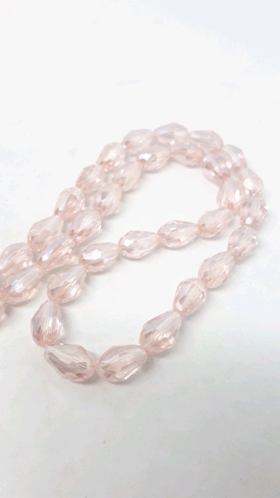Cristal gota grande 10x15 rosa con brillo (20 gotas)