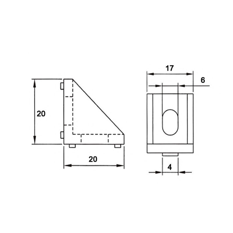 4 X Kit Escuadra Angulo Aluminio para perfil Bosch 2020