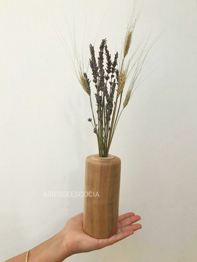 Florero de madera, decoración natural, elegante para cualquier lugar