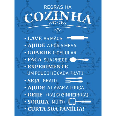 REGRAS DA COZINHA - Atelier Country Daniela Alves