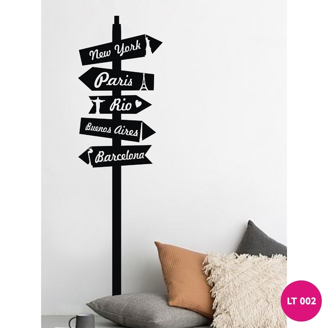 vinilo decorativo letrero cartel ciudades del mundo
