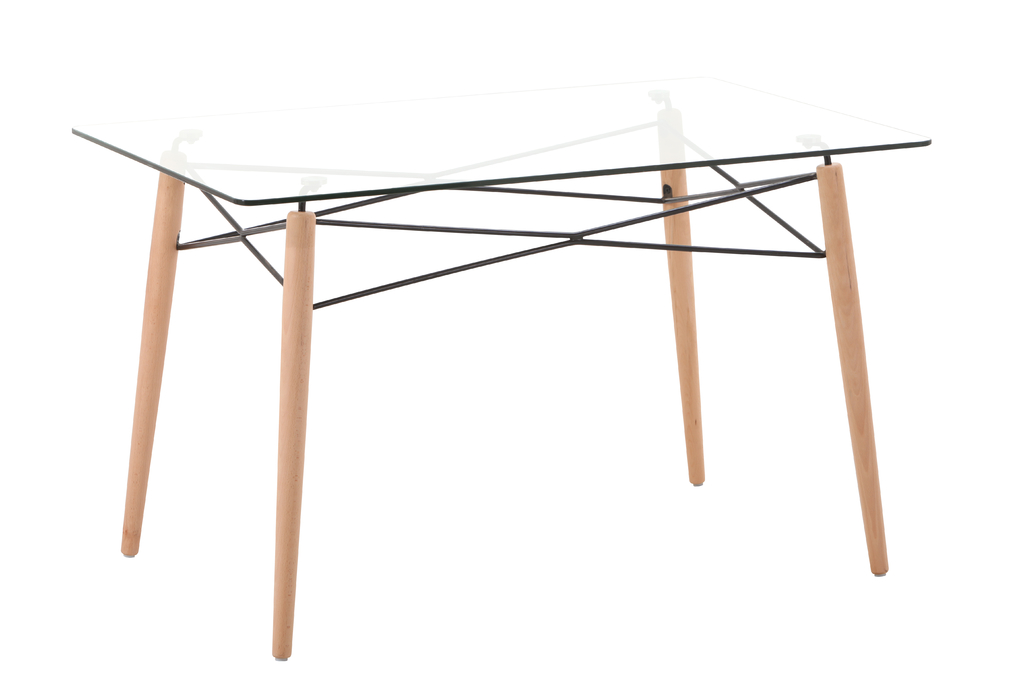 MESA EAMES RECTANGULAR DE VIDRIO 1.20 X 0.80 M
