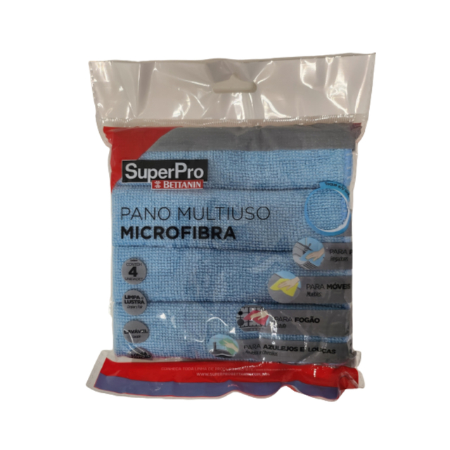 Pano Microfibra Azul com 4 - SuperPro