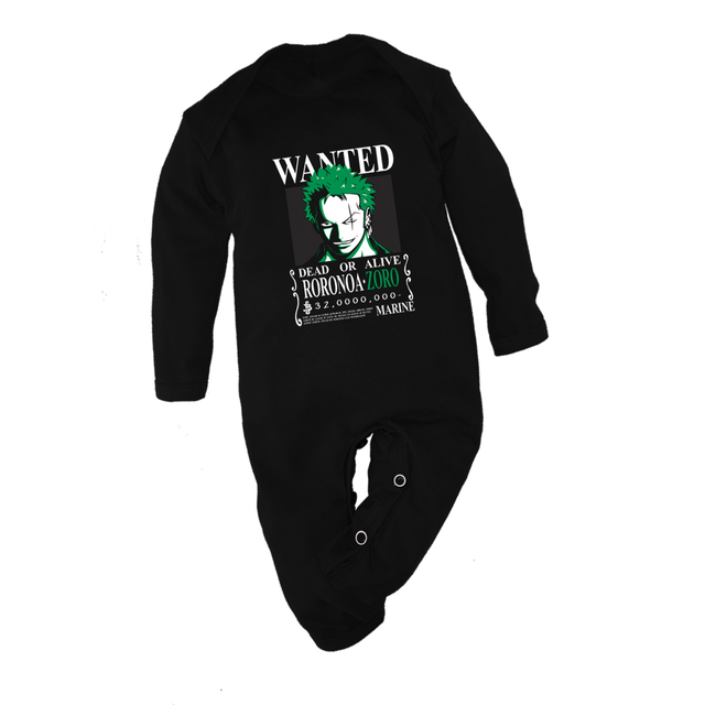 Mameluco Negro De Bebé- Mameluco Zoro One Piece