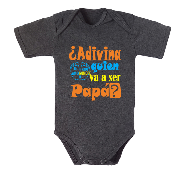 Pañalero Personalizado Gris-Adivina Quien Va A Ser Papá