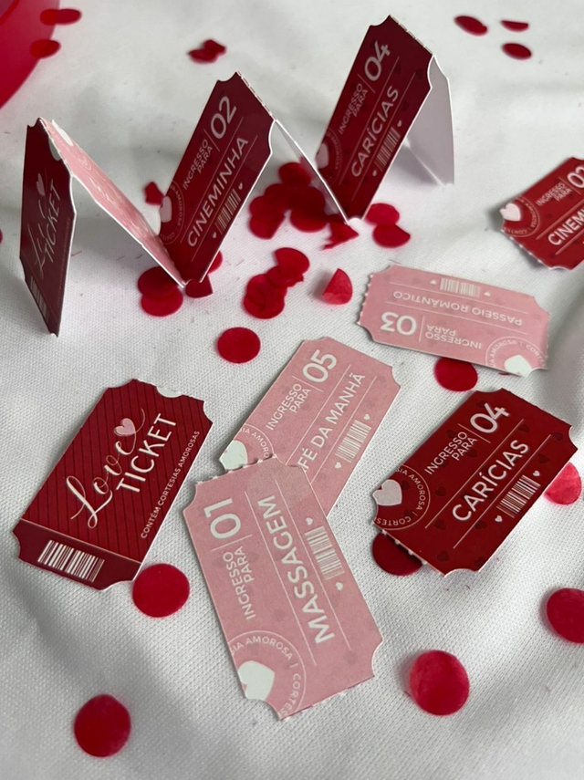 5 CARTELAS LOVE TICKET - Comprar em Studio Milleon