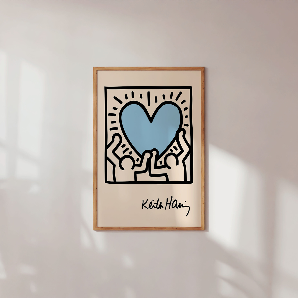 Set 2 cuadros con marco - Keith Haring Rosa