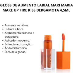 Fire Kiss Mari Maria - Lip Gloss Mari Maria cor Bergamota e Bubblegum