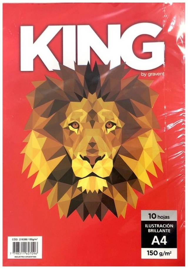 PACK x 10 Hojas PAPEL ILUSTRACIÓN BRILLANTE KING A4 150g