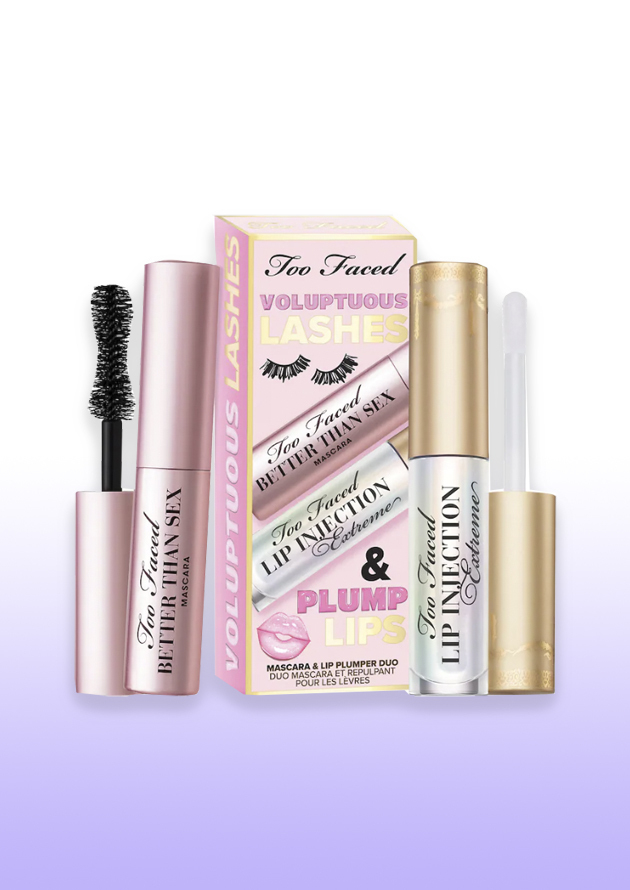 Too Faced Voluptuous Lashes & Plump Lips Mini Mascara & Lip Set