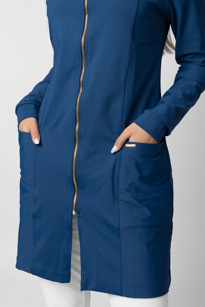 Jaleco Fit Feminino Azul Marinho - Comprar em Baunni