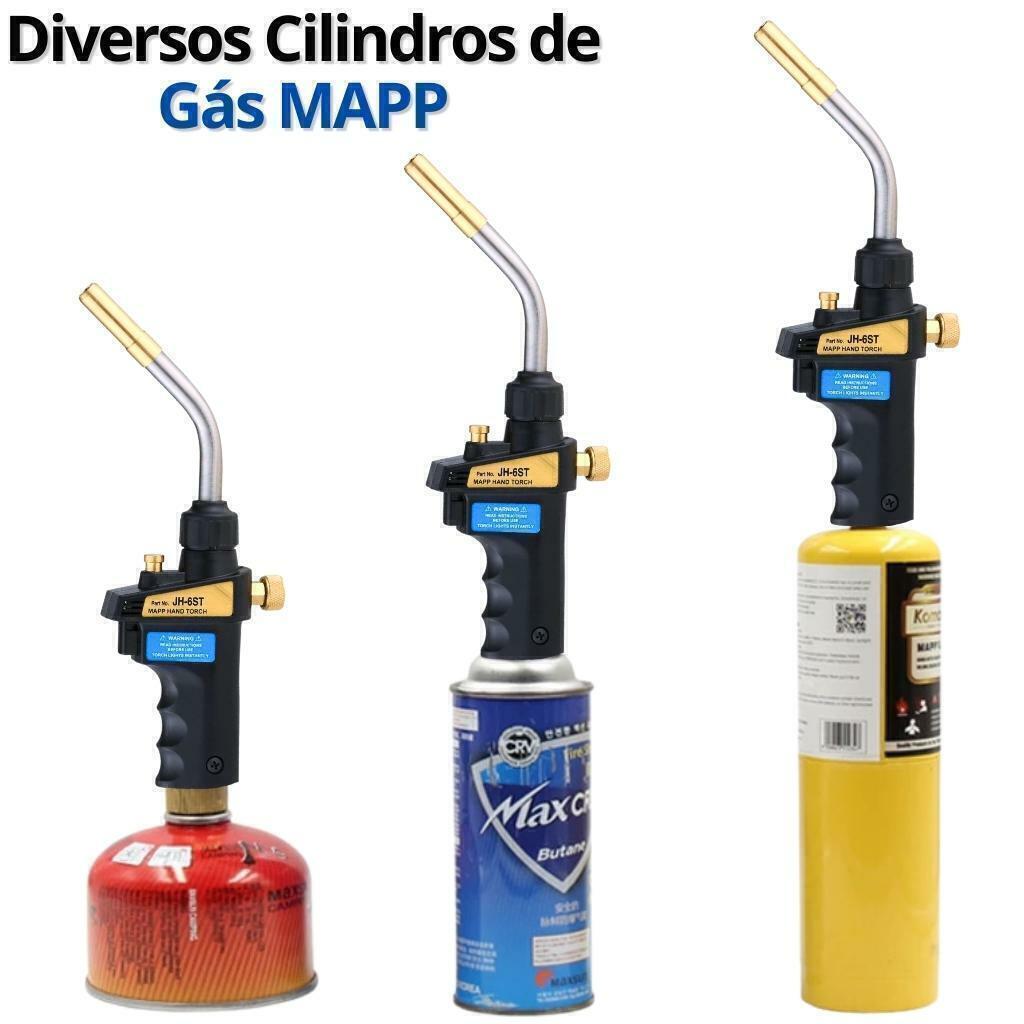 Maçarico Pistola Portátil Acendimento Automático Hand Turbo Com Regulagem