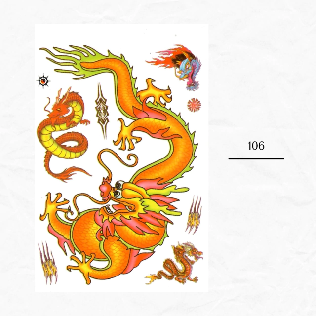 Tatuaje Temporal Dragones - 106 - The Stickers Shop