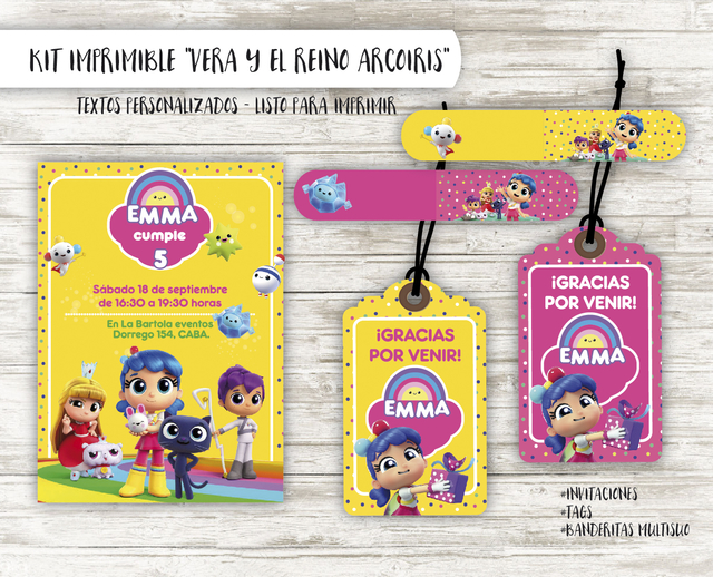 Kit imprimible Vera y el Reino Arcoiris - Imprimibles