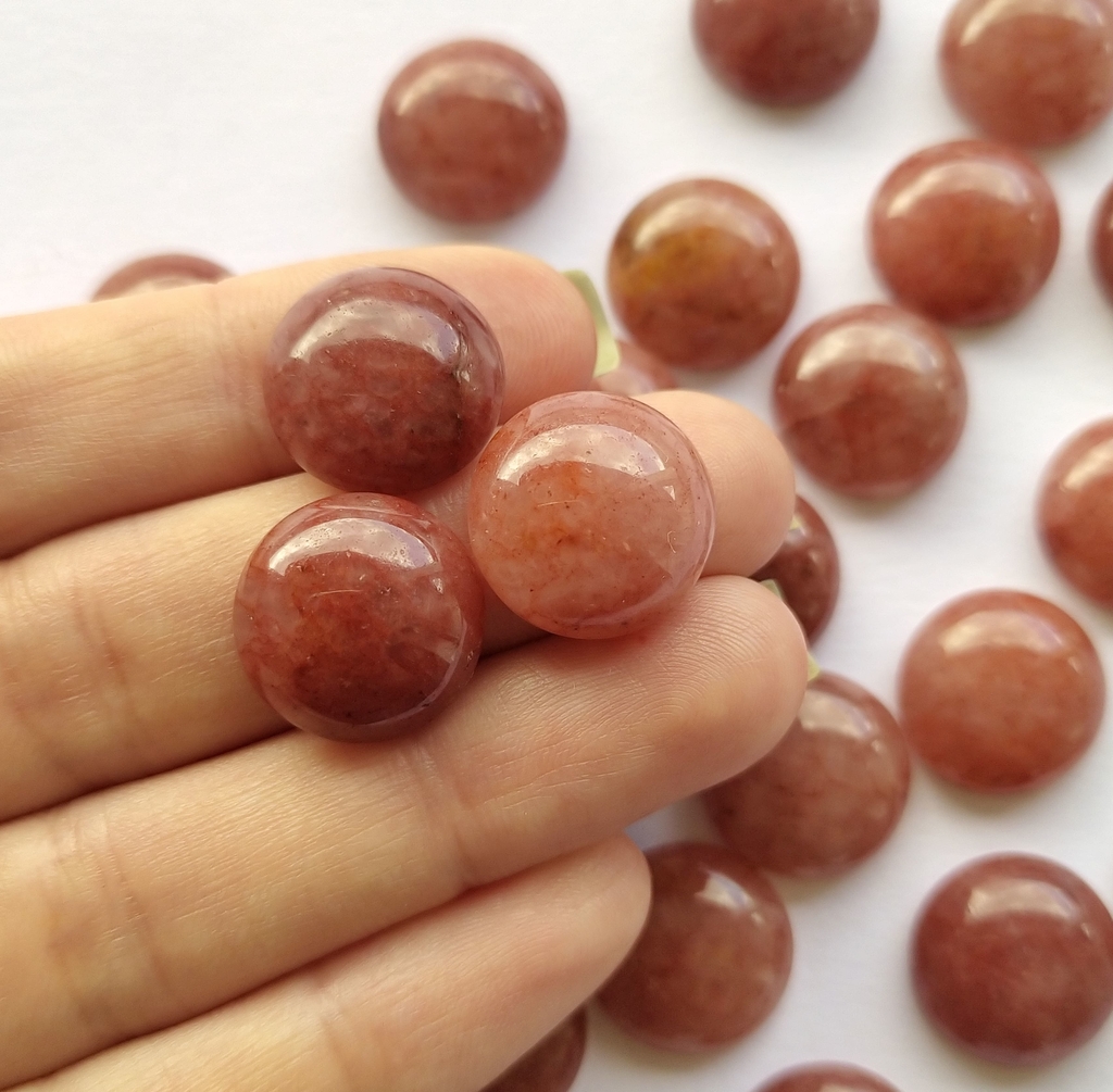 Quartzo Morango Redondo 1,5cm - INKALAMU GEMS