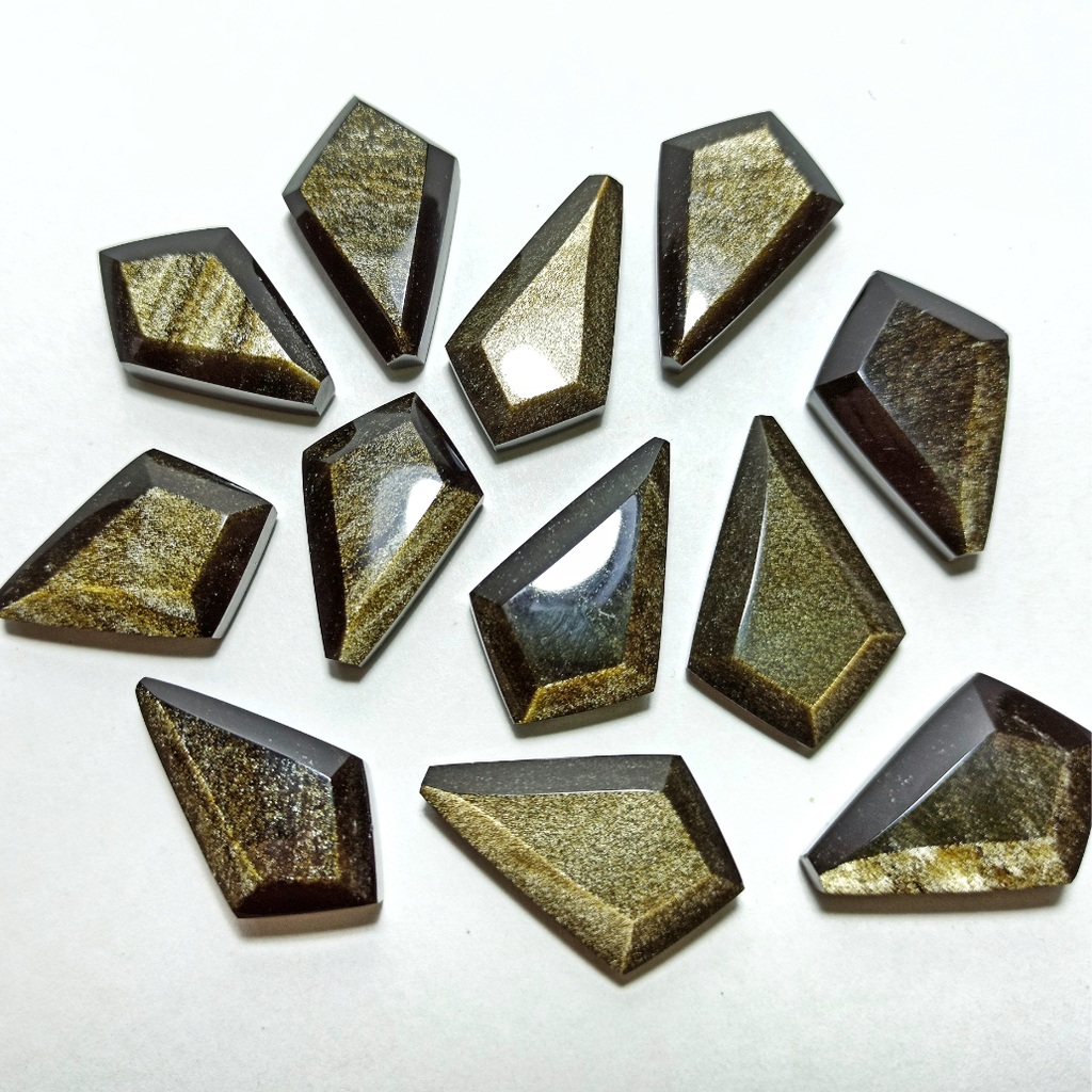 Obsidiana Dourada Corte Pipa 2,6-3,1cm - INKALAMU GEMS