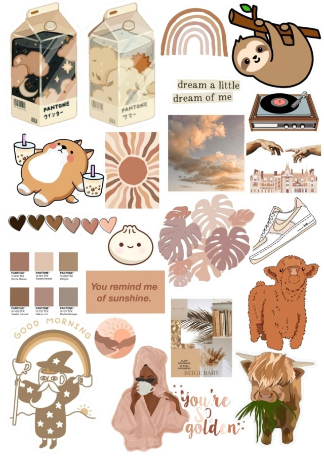 Stickers Marrón/Beige plancha A4 - Libreria Ruta 20