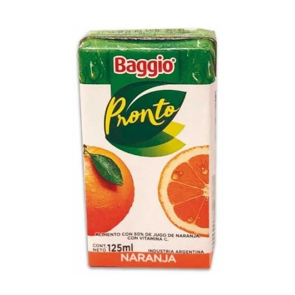 Jugo Baggio pronto naranja x 125 ml - Sabores Royal