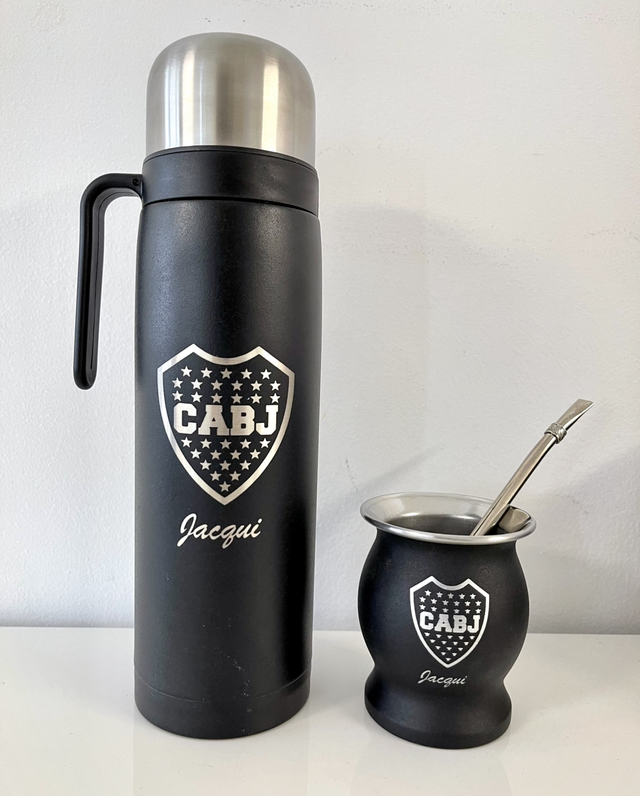 KIT TERMO Y MATE DE ACERO PERSONALIZADO