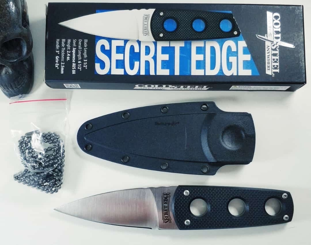 Cold Steel Secret Edge - Neck Knife Full Tang - Defesa pessoal - Aço ...