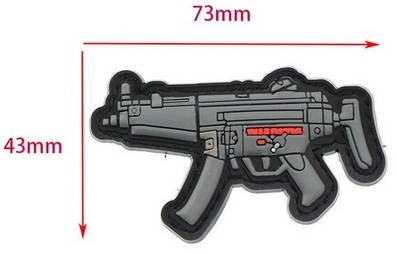 Patch Tactical HK Mp5 - 4,3 x 7,3 cm - Emborrachado