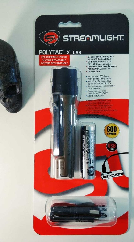 Lanterna Tática Streamlight Polytac X USB 600 lumens - Com Bateria ...