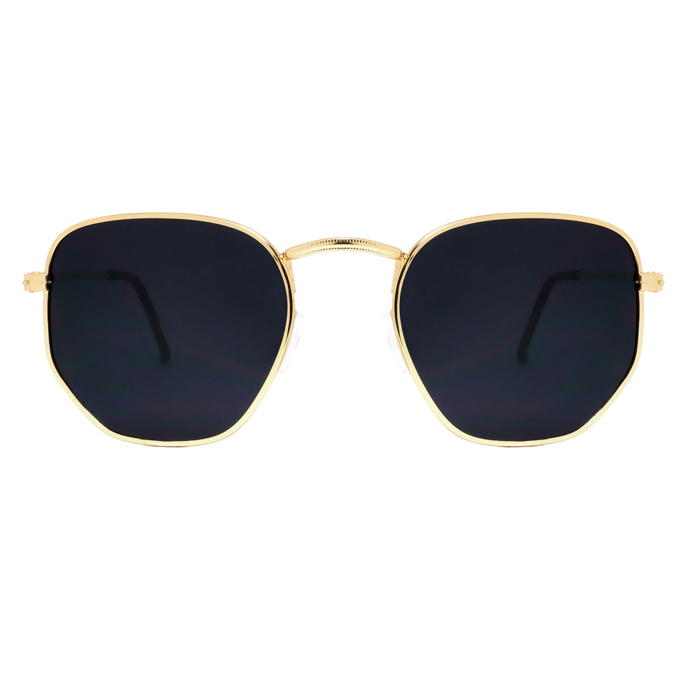 ÓCULOS DE SOL HEXAGONAL - PRETO COM DOURADO