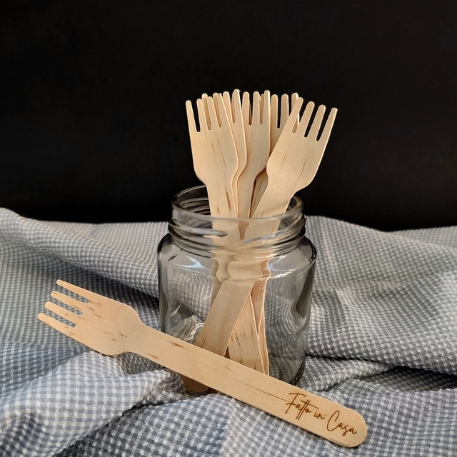 Garfo de Madeira - 14cm - Hoppe Oficina Criativa