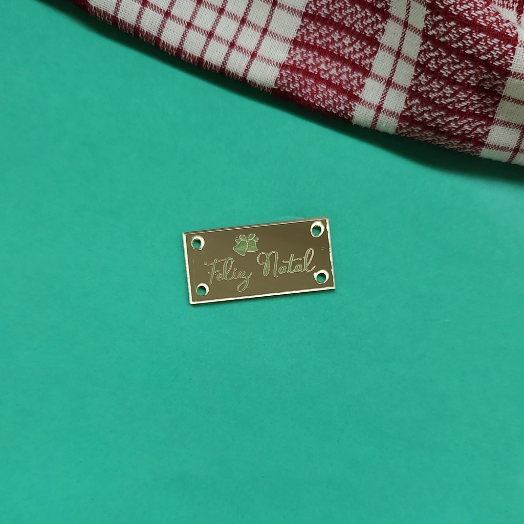 Tag Natalina retangular de acrílico - kit com 10