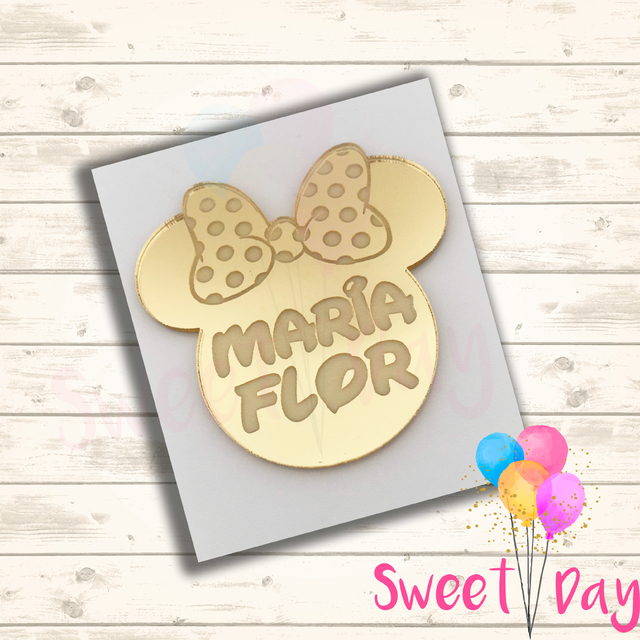 Aplique Minnie nome à escolha (05 peças) - Sweet Day