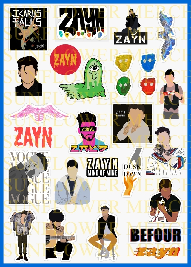 Plancha de Stickers Zayn A4 Para Recortar