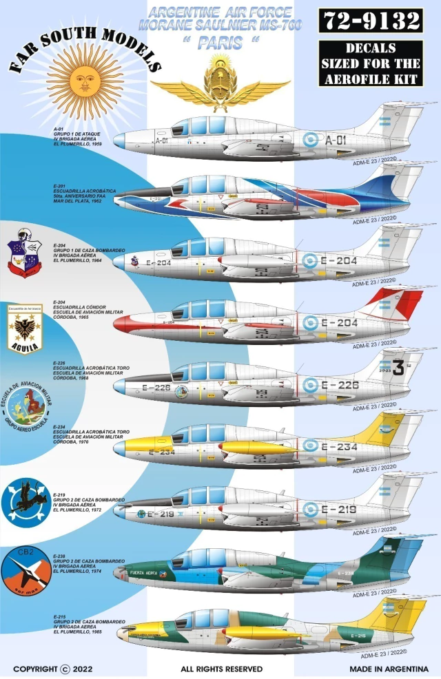 Far South Models 1/72 72-9132 FAA-MORANE SAULNIER MS-760 PARIS