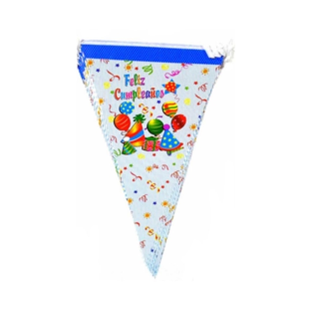 BANDERIN TRIANGULO FELIZ CUMPLEAÑOS 4,40 mts