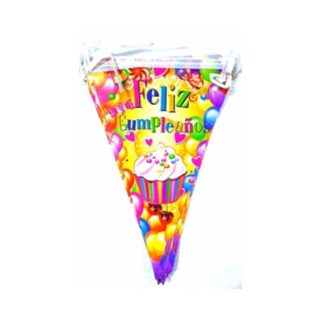 BANDERIN TRIANGULO FELIZ CUMPLEAÑOS 4,40 mts