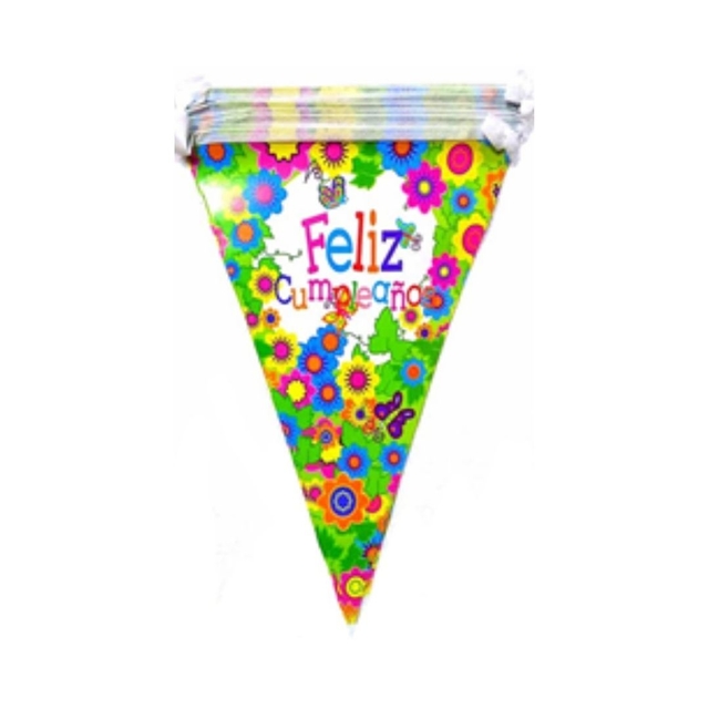 BANDERIN TRIANGULO FELIZ CUMPLEAÑOS 4,40 mts
