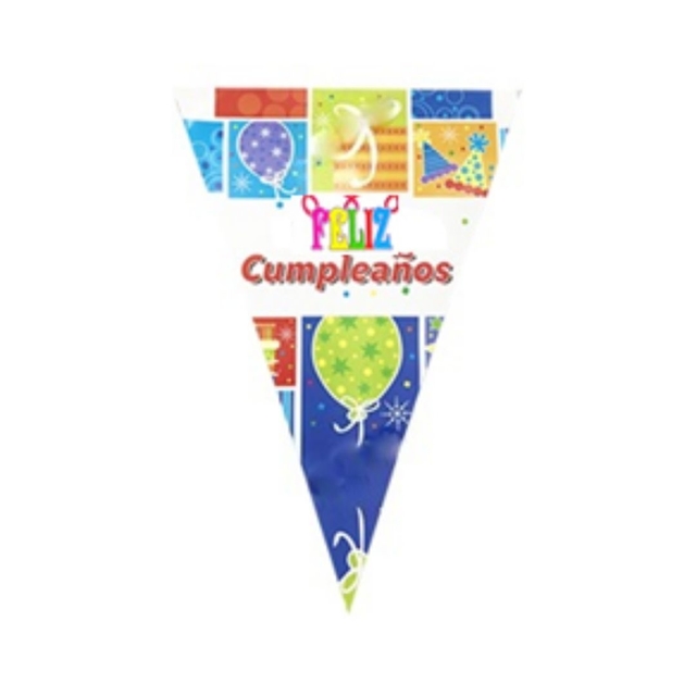 BANDERIN TRIANGULO FELIZ CUMPLEAÑOS 4,40 mts