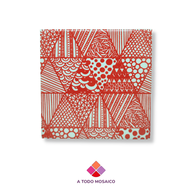 Triángulos ZENTANGLE ROJO