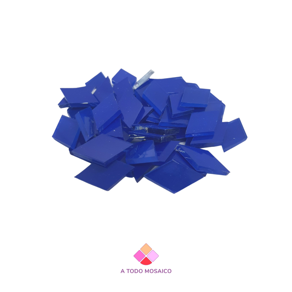 Rombo de vidrio pintado color azul