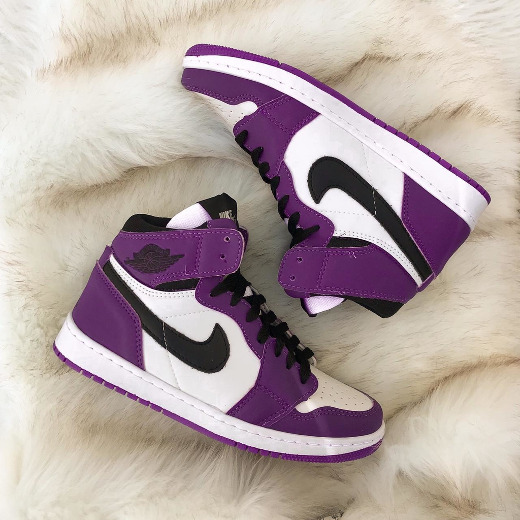 JORDAN 1 COURT WHITE PURPLE BRANCA ROXA
