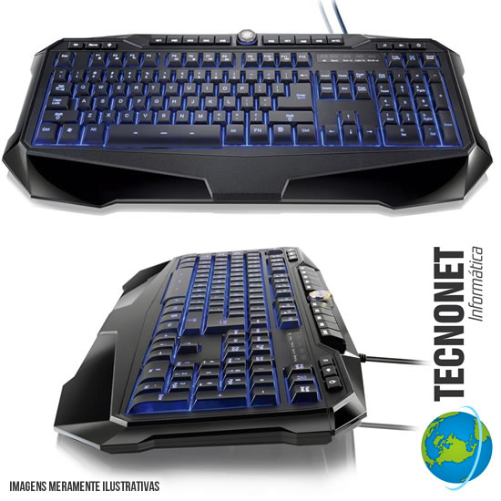 TECLADO MULTILASER PROFISSIONAL WARRIOR GAMER PRETO COM LED USB - TC167