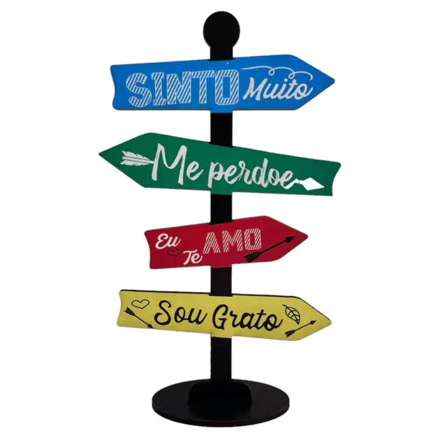 Placa Decorativa - Setas de Mesa 25cm - Ho´oponopono Flechas